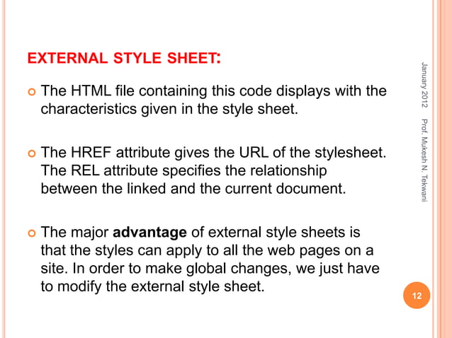 CSS-Cascading Style Sheets - Introduction | PPSX | Web Design and HTML | Internet