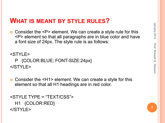 Css Cascading Style Sheets Introduction Ppsx Web Design And Html Internet
