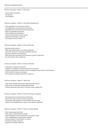 Css kursu-gungoren | PDF
