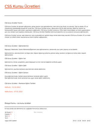 Css kursu-ucretleri | PDF