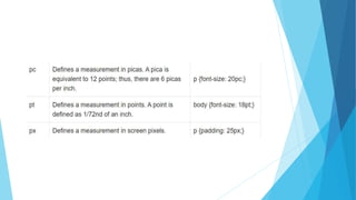 Css measurement units | PPTX