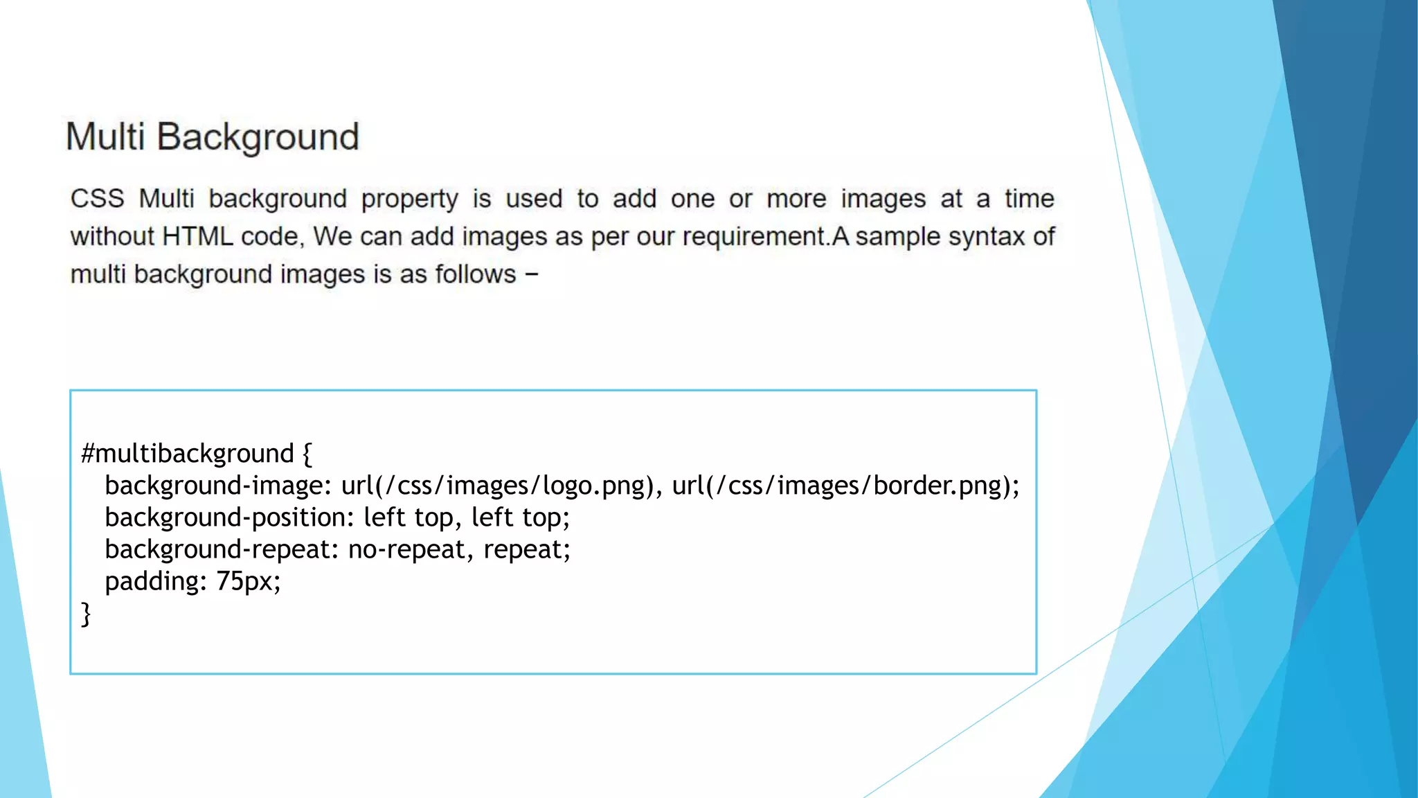 Css multi background | PPT