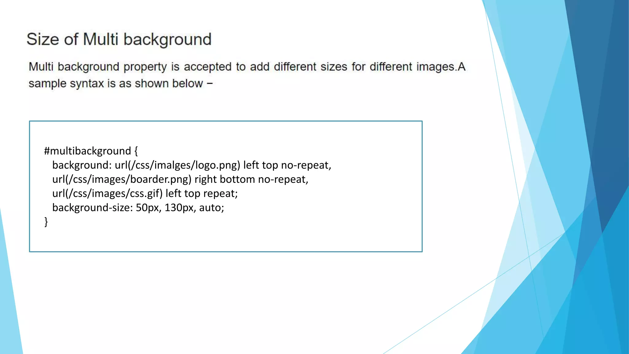 Css multi background | PPT