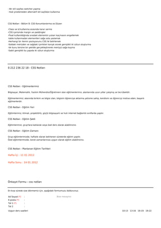 Css notlari | PDF