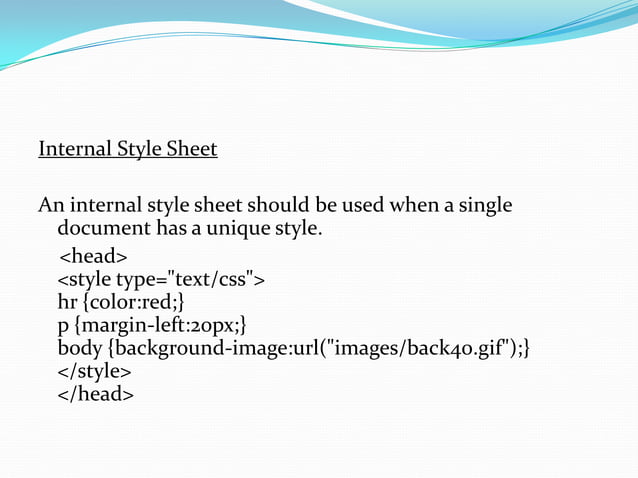 CSCADING style sheet. Internal external inline | PPT