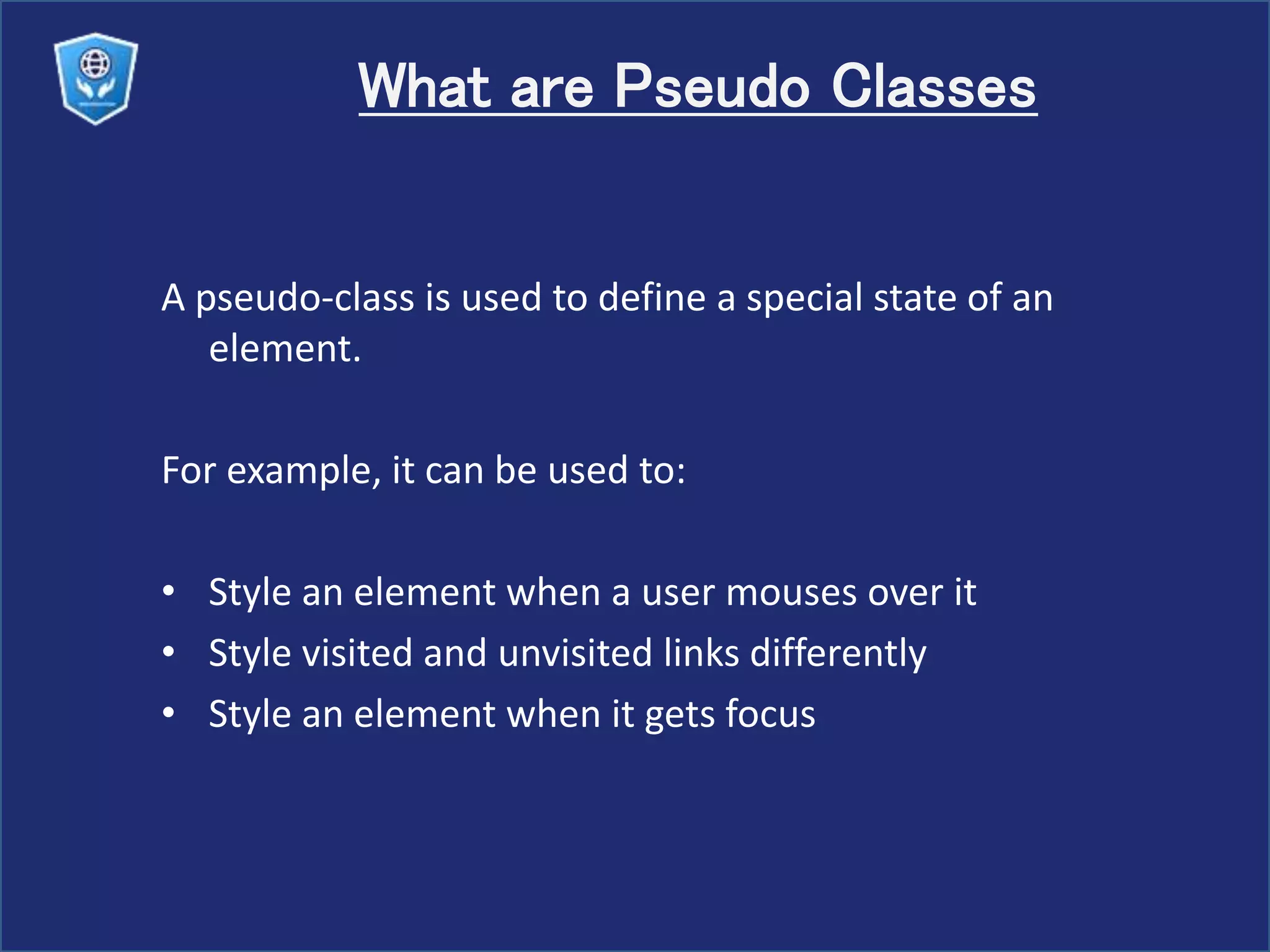 Css Pseudo Classes Ppt 
