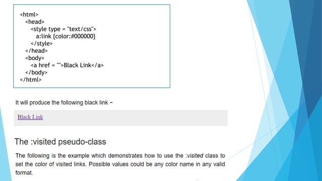 Css pseudo classes | PPTX | Web Design and HTML | Internet