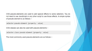 Css pseudo elements | PPT