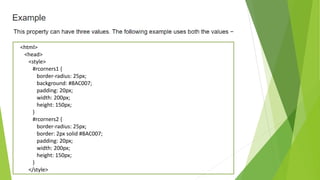 Css rounded corners | PPTX | Technology & Computing