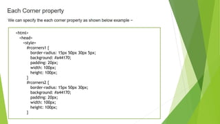 Css rounded corners | PPTX | Technology & Computing