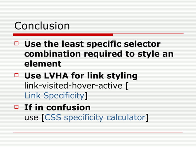 Css Specificity Ppt 6930