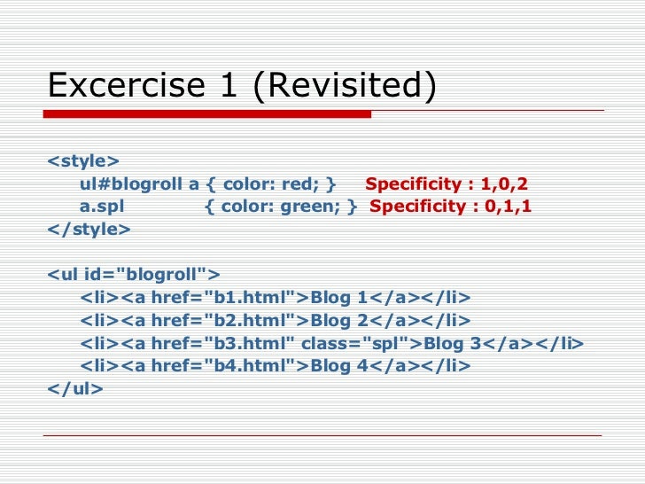 Css Specificity