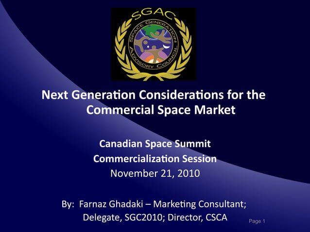 Space Commercialization - NextGen | PPT | Free Download