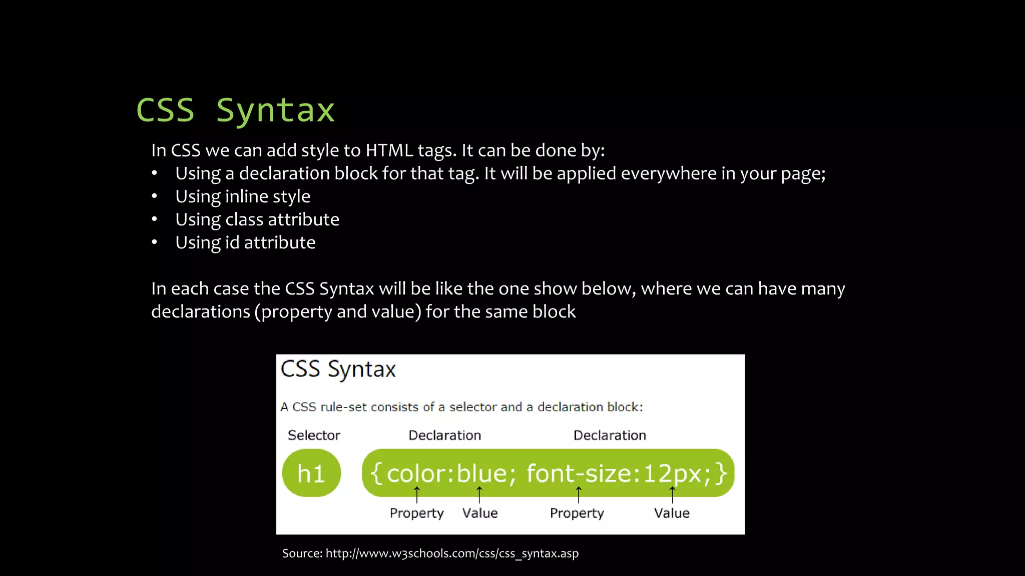 CSS Selectors: element, class, id | PPTX