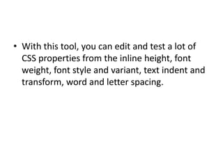 CSS Generator Tools | PPTX | Web Design and HTML | Internet