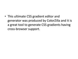 CSS Generator Tools | PPT