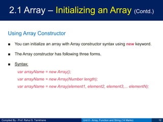 CSS Unit II - Array, Function and String | PPT