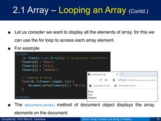 CSS Unit II - Array, Function and String | PPT