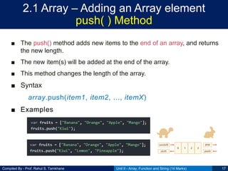 CSS Unit II - Array, Function and String | PPT