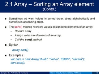 CSS Unit II - Array, Function and String | PPT