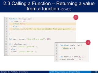 CSS Unit II - Array, Function and String | PPT