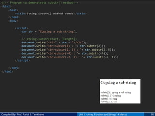 CSS Unit II - Array, Function and String | PPT
