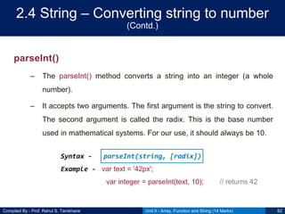 CSS Unit II - Array, Function and String | PPT