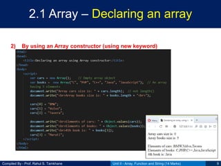 CSS Unit II - Array, Function and String | PPT