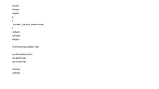 css1.pptx | Web Design and HTML | Internet