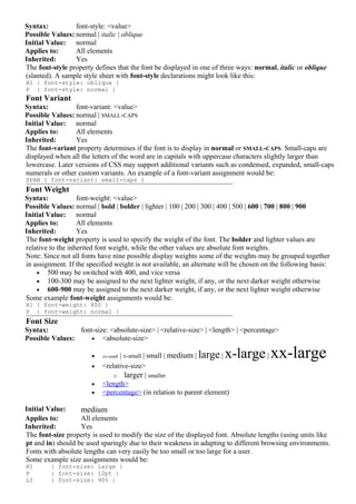 Css1 properties | DOC