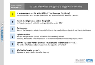 Upgrading bilge water systems on vessels delivered 2010‐12 by Viking ...