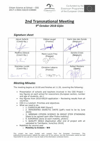 CSS 2nd Transnational Meeting minutes | PDF