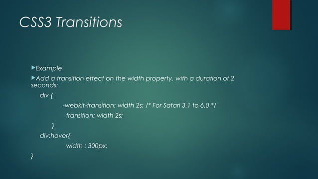 CSS3 : Animation ,Transitions, Gradients | PPT