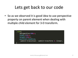 3d cubes By Gaurav Khurana using CSS3 | PPTX | 3-D Graphics | Computer ...