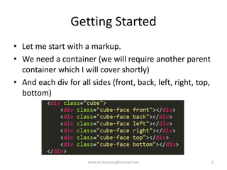 3d cubes By Gaurav Khurana using CSS3 | PPTX | 3-D Graphics | Computer ...