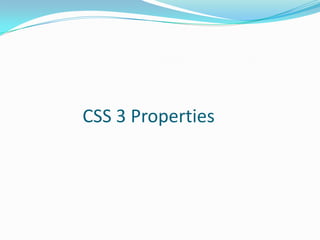 Css 3 overview | PPT