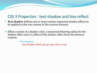 Css 3 overview | PPT