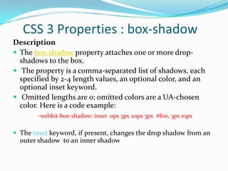 Css 3 overview | PPT