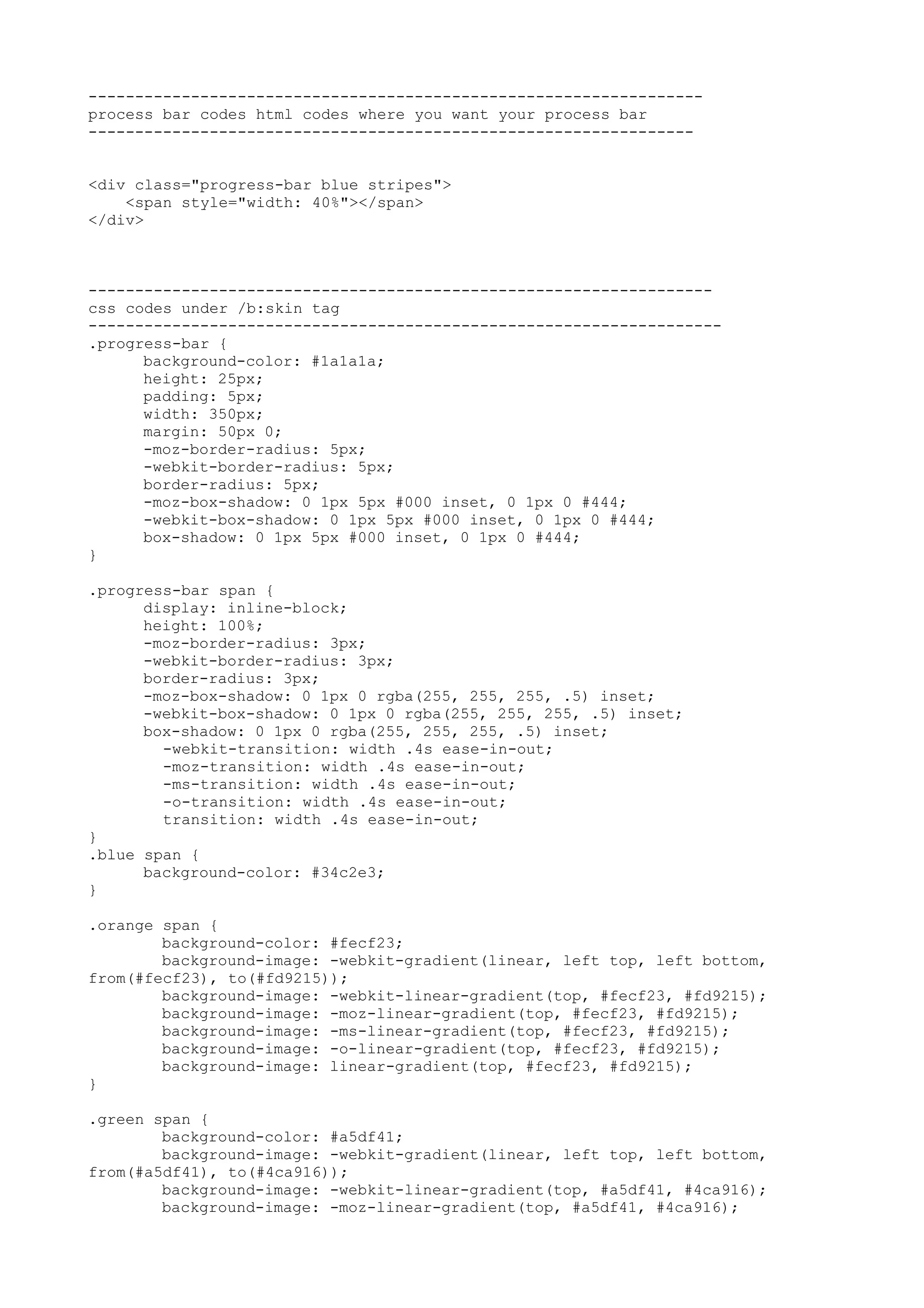 Css3 process bar | TXT