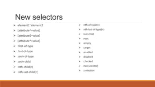 CSS3 Selectors | PPTX