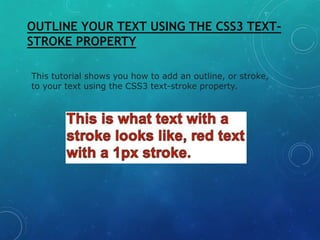 CSS3 Text Effect and Typography Tutorials | PDF | Web Design and HTML | Internet