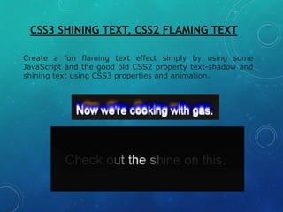 CSS3 Text Effect and Typography Tutorials | PDF | Web Design and HTML | Internet