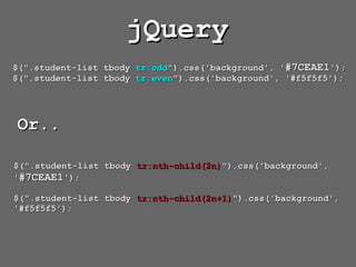 CSS3 vs jQuery | PPT