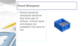 Store Technical Drawings and Equipment/ Instruments.pptx