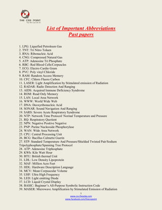 CSS Abbreviation for the most tough examination | PDF