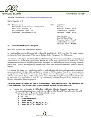 CSU Public Records Request and Appeal - Jerry Dinzes | PDF