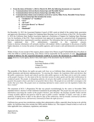 CSU Public Records Request and Appeal - Jerry Dinzes | PDF