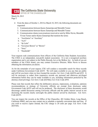 CSU Public Records Request and Appeal - Jerry Dinzes | PDF