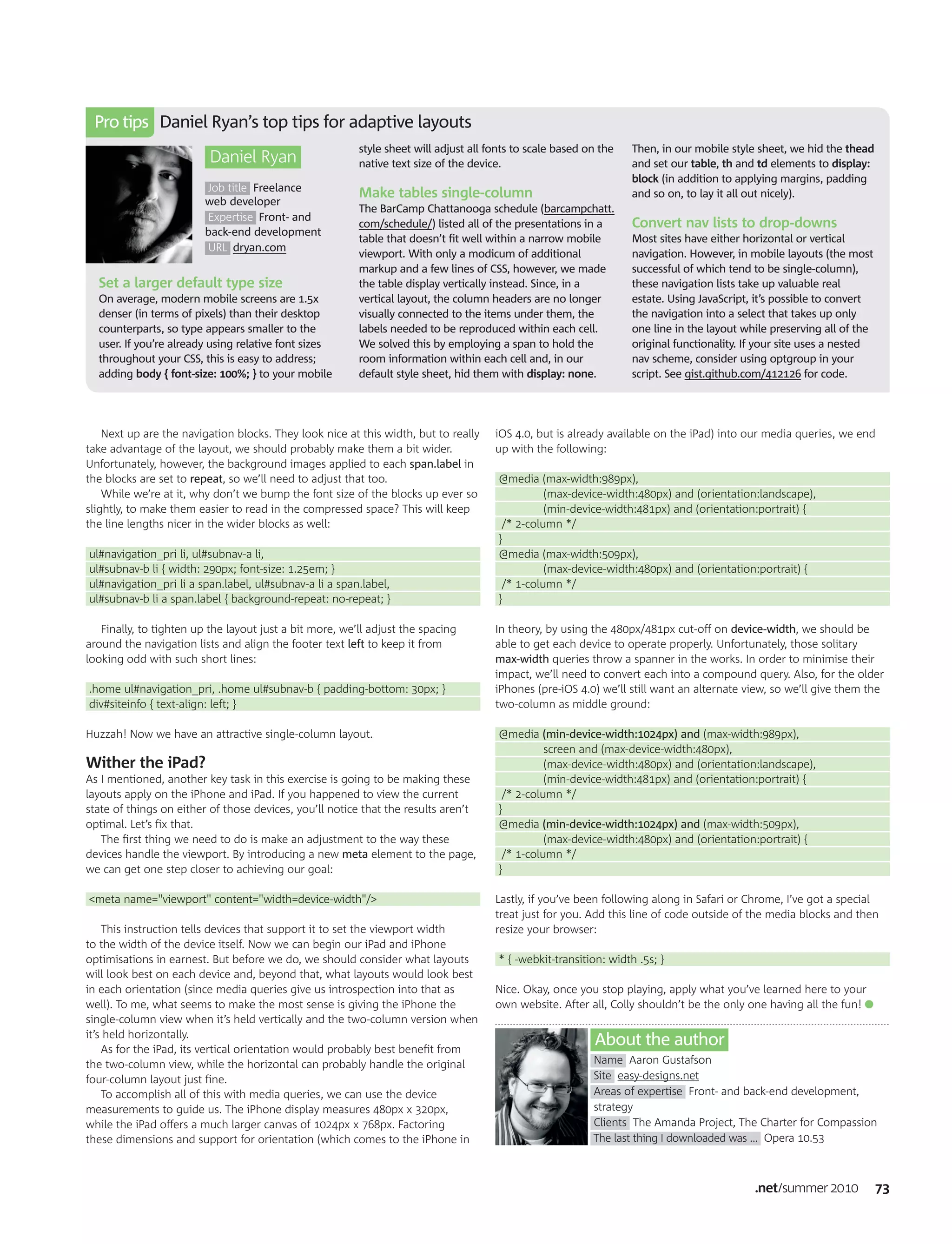 CSS Adaptive Layouts with Media Queries | PDF