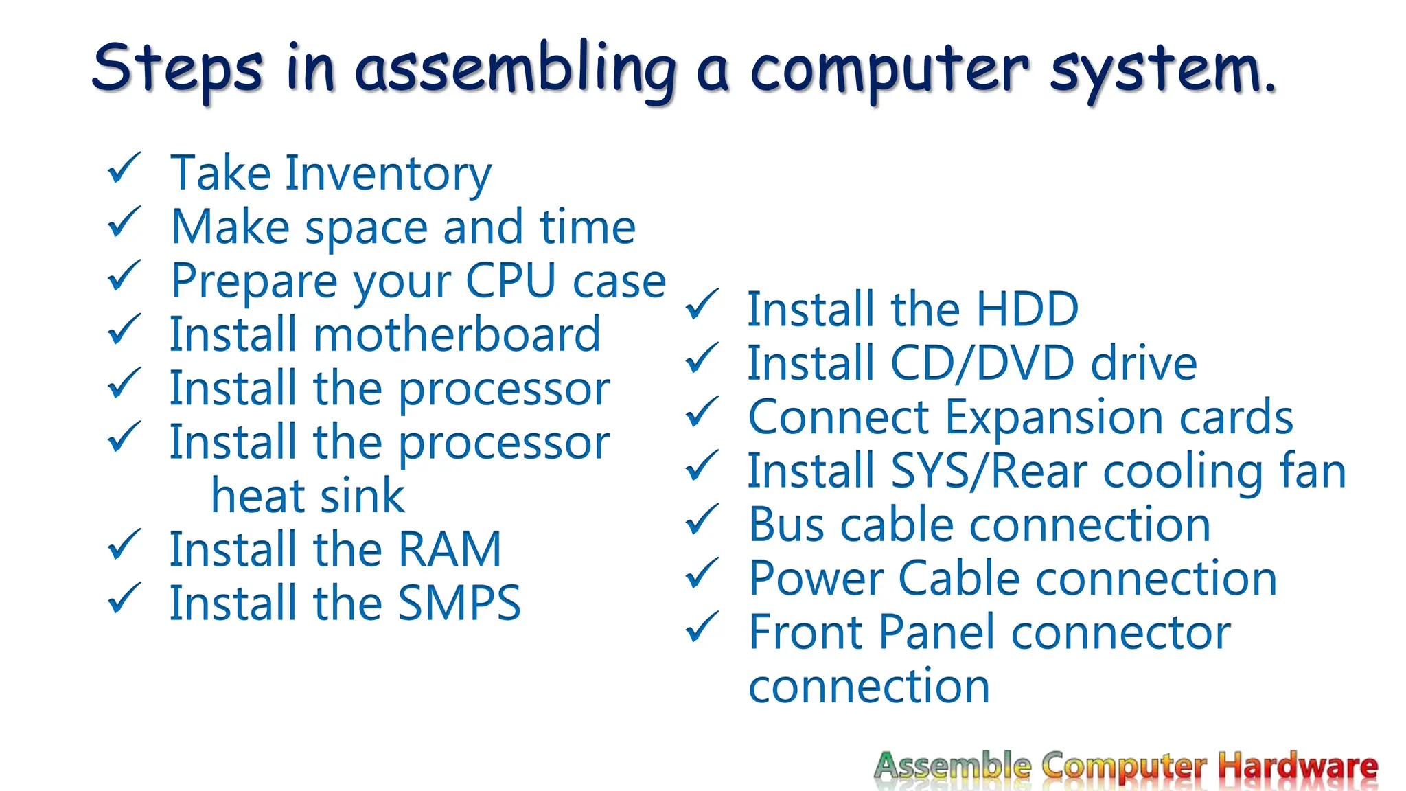 Computer System Servicing National Certificate II | PPTX